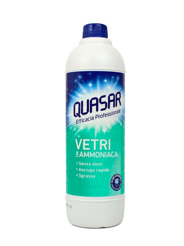 Detergent italian geamuri si oglinzi Quasar cu amoniac rezerva 580 ml